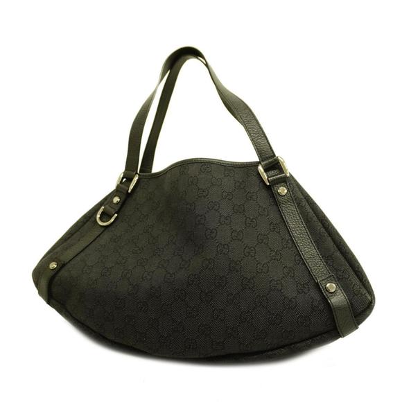 Gucci | Bags | Gucci Tote Bag Gg Canvas 293578 Black Silver Hardware ...